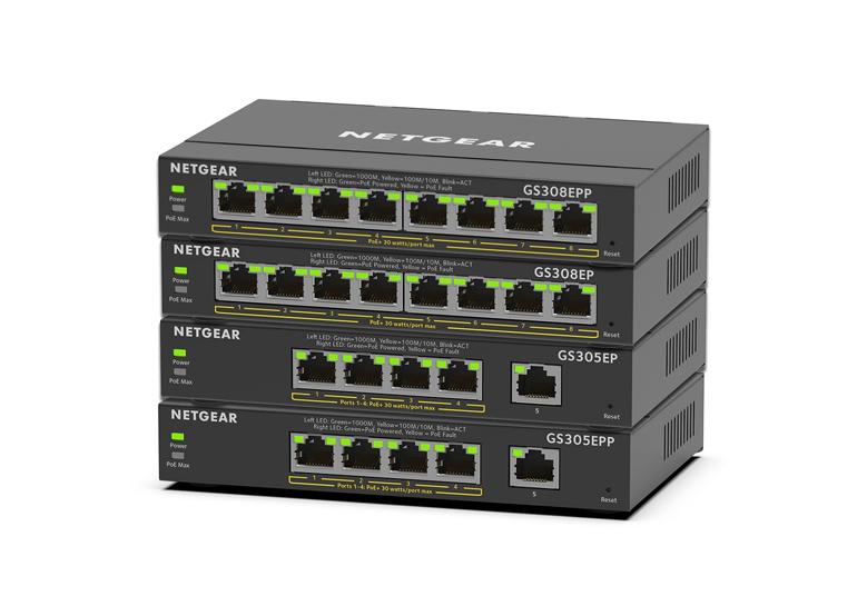 300 Series 8-Port Gigabit Wired Switch (62W) - GS308EP | NETGEAR