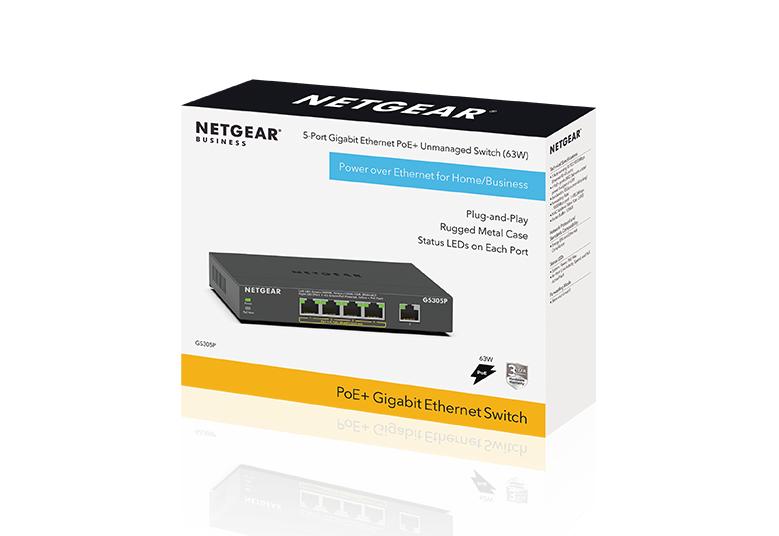 Gigabit 5-port 300 Series SOHO Unmanaged PoE+ Switch - GS305Pv2