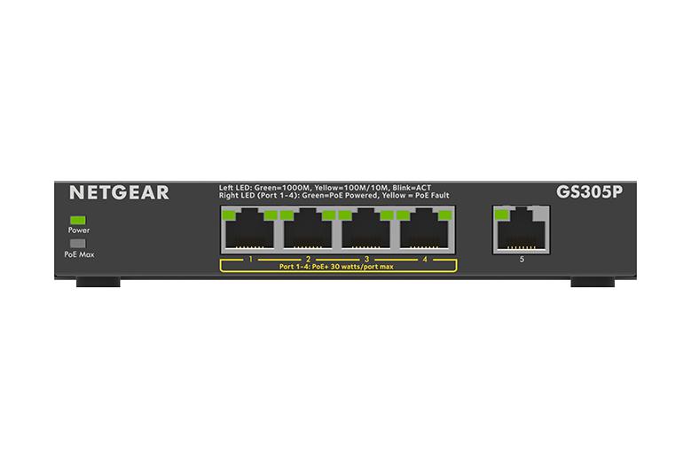Gigabit 5-port 300 Series SOHO Unmanaged PoE+ Switch - GS305Pv2