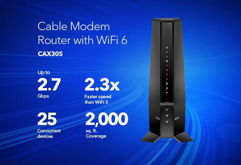 Nighthawk CAX30S – AX2700 WiFi Cable Modem Router | NETGEAR