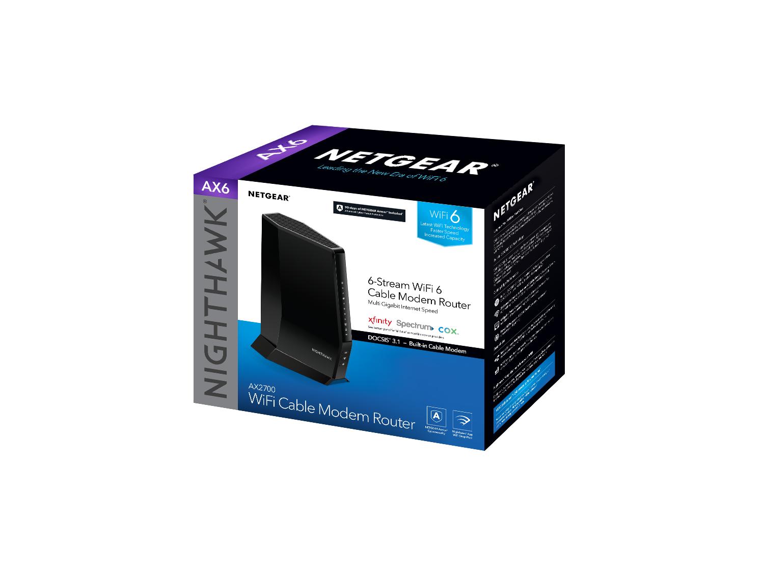 Nighthawk CAX30S – AX2700 WiFi Cable Modem Router | NETGEAR