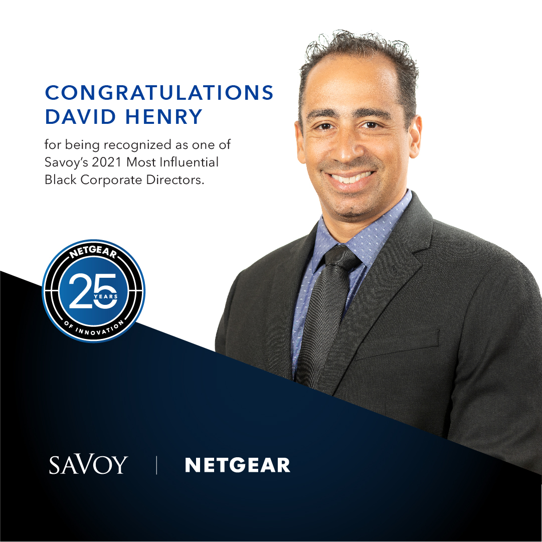 David Henry, de NETGEAR, fue reconocido por Savoy Magazine como ...