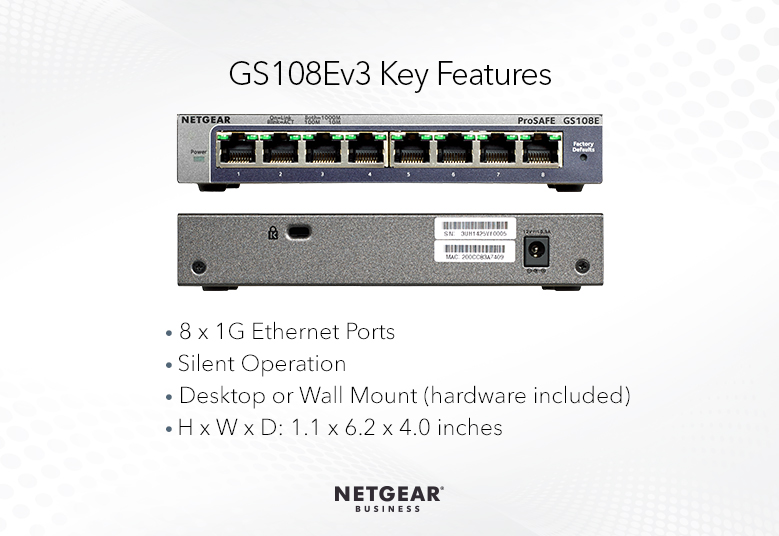 Gigabit Plus Switch Series - GS108E | Plus Switches | Switches ...