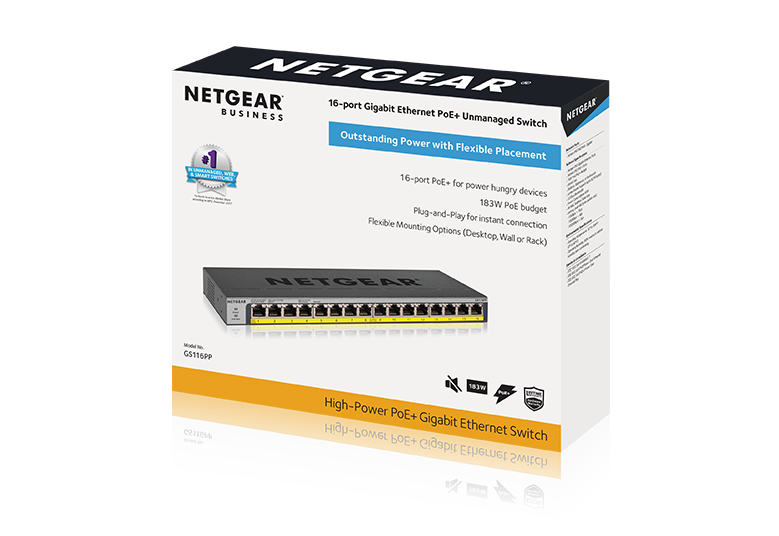 GS116PP | PoE+ Supported Unmanaged Switches | NETGEAR