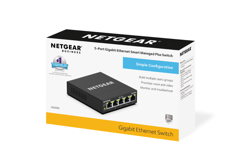 SOHO 5-Port Gigabit Ethernet Wired Switch - GS305E | NETGEAR