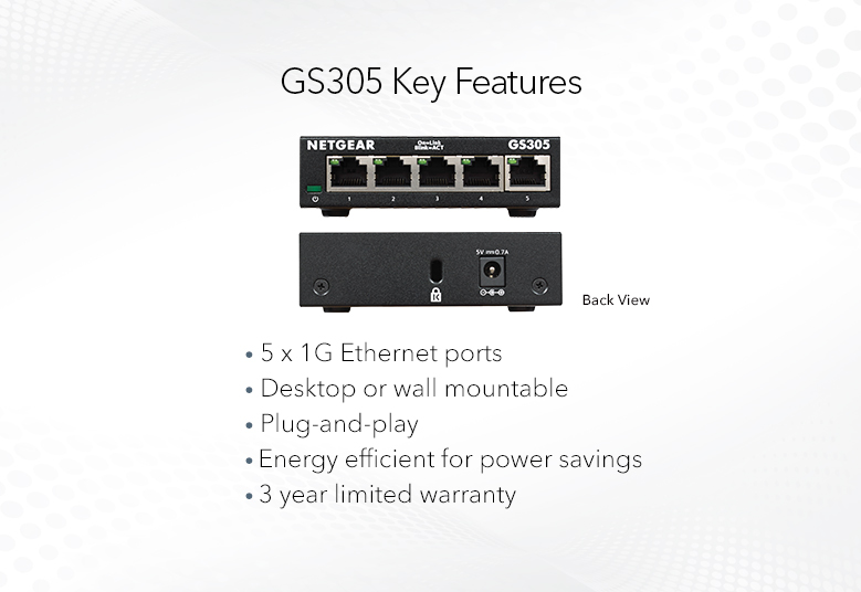 GS305 | Unmanaged | Switches | Wired | Business | NETGEAR