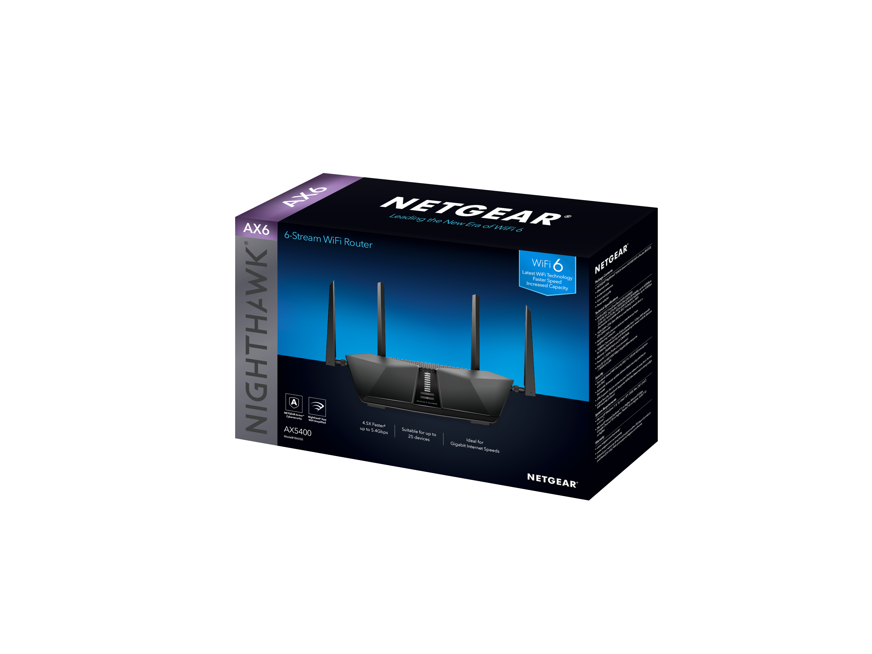 6-Stream AX5200 Dual-Band WiFi 6 Router - RAX48 | NETGEAR