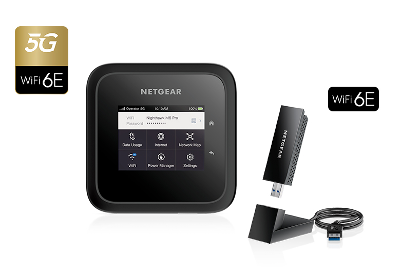 Nighthawk M6 Pro 5G Mobile Router WiFi 6E - MR6450 with A8000 adaptor ...
