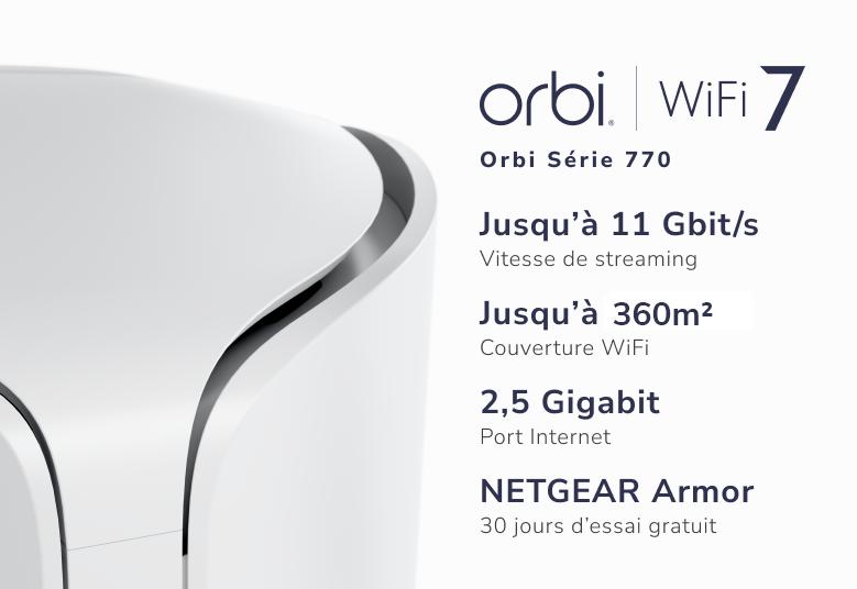 Système Mesh WiFi 7 Orbi Série 770 tri-band, pack de 3